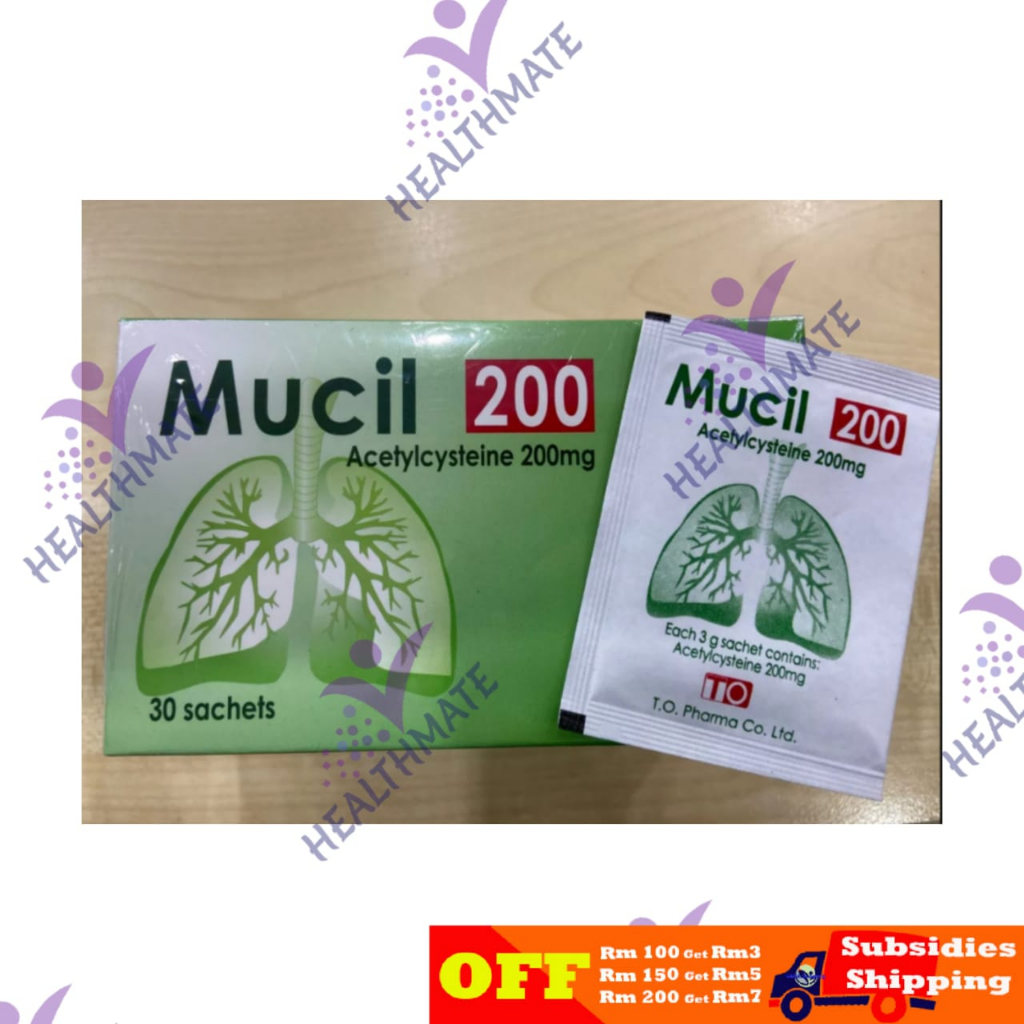 MUCIL(Acetylcysteine) POWDER 200MG (10'Sac) | Shopee Malaysia