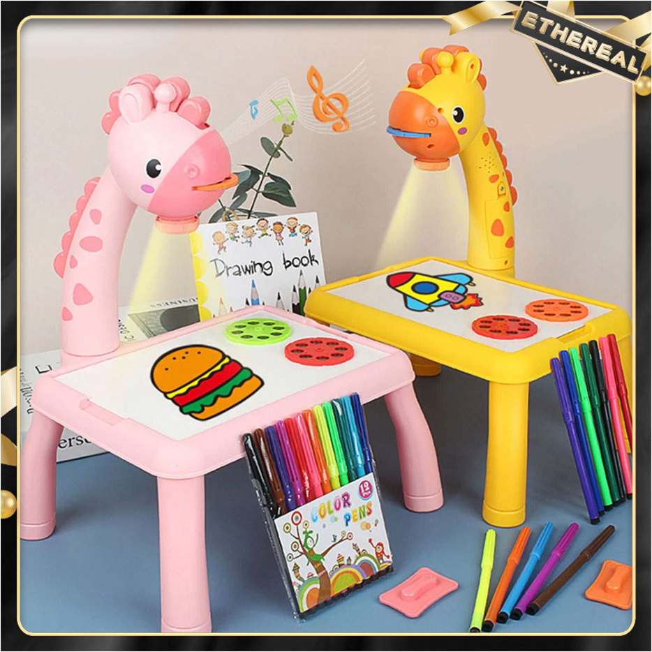 Kids Projector Drawing Board Detachable Projector Painting Table ...