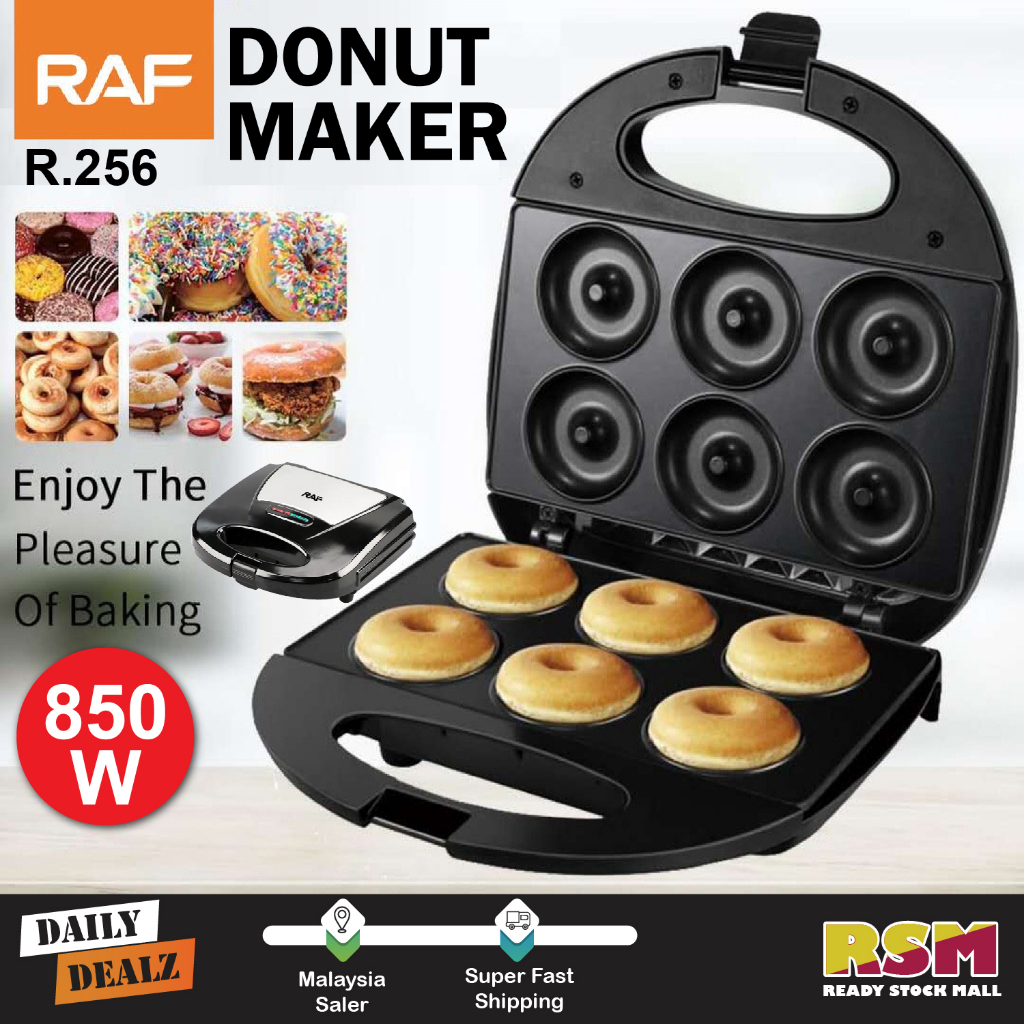 RAF Donut Maker Doughnut Press 850W Non Stick Coated Double Side ...