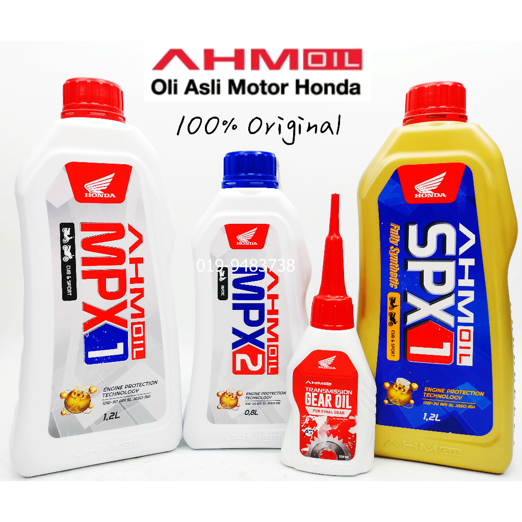 Honda Engine Oil AHM Indonesia 4T SPX MPX 1 2 10W30 Fully Semi ...