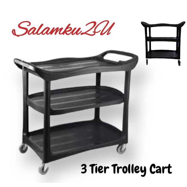 3 Tier Trolley Cart Plastic Service Trolley Kitchen Restaurant Trolley ...