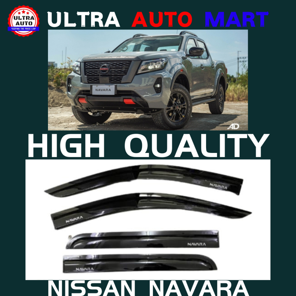 [ 100% MALAYSIA ] NISSAN NAVARA DOOR VISOR INJECTION 4 INCH 4PCS CNN ...