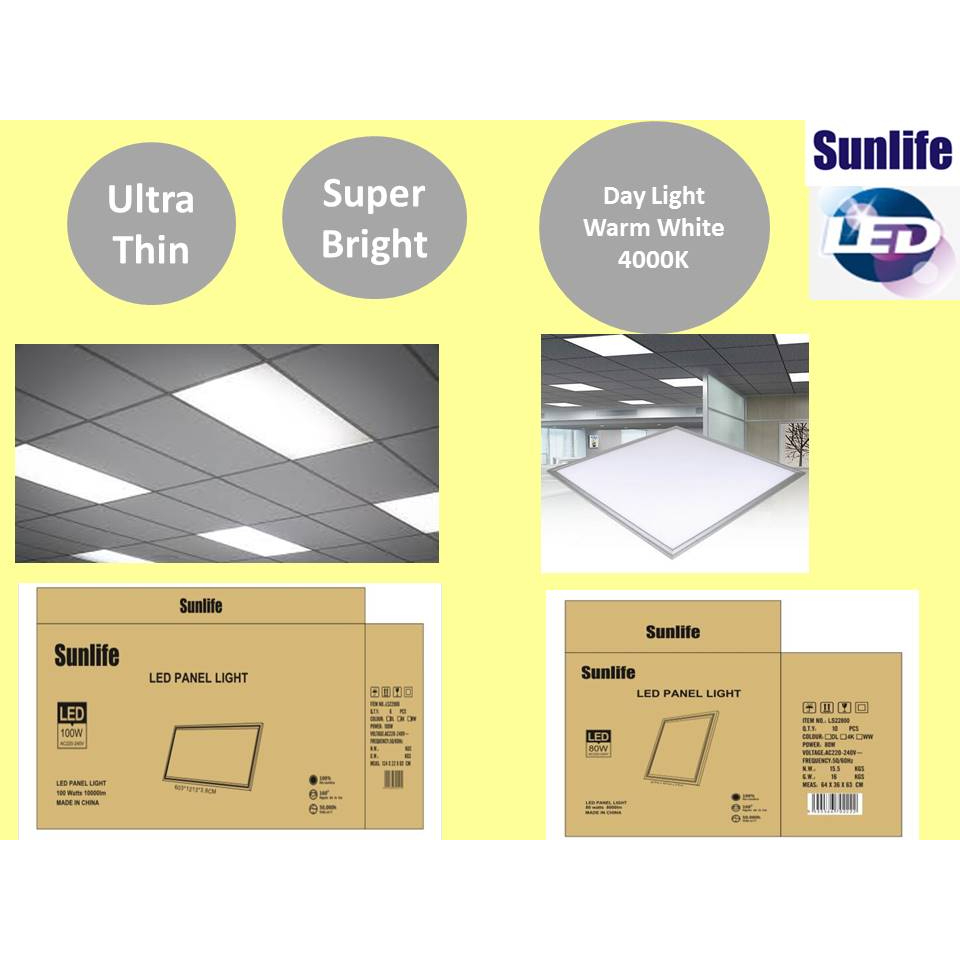 LED Backlit Panel Light 80W 100W Office Lighting 2x2ft 2x4feet Panel ...