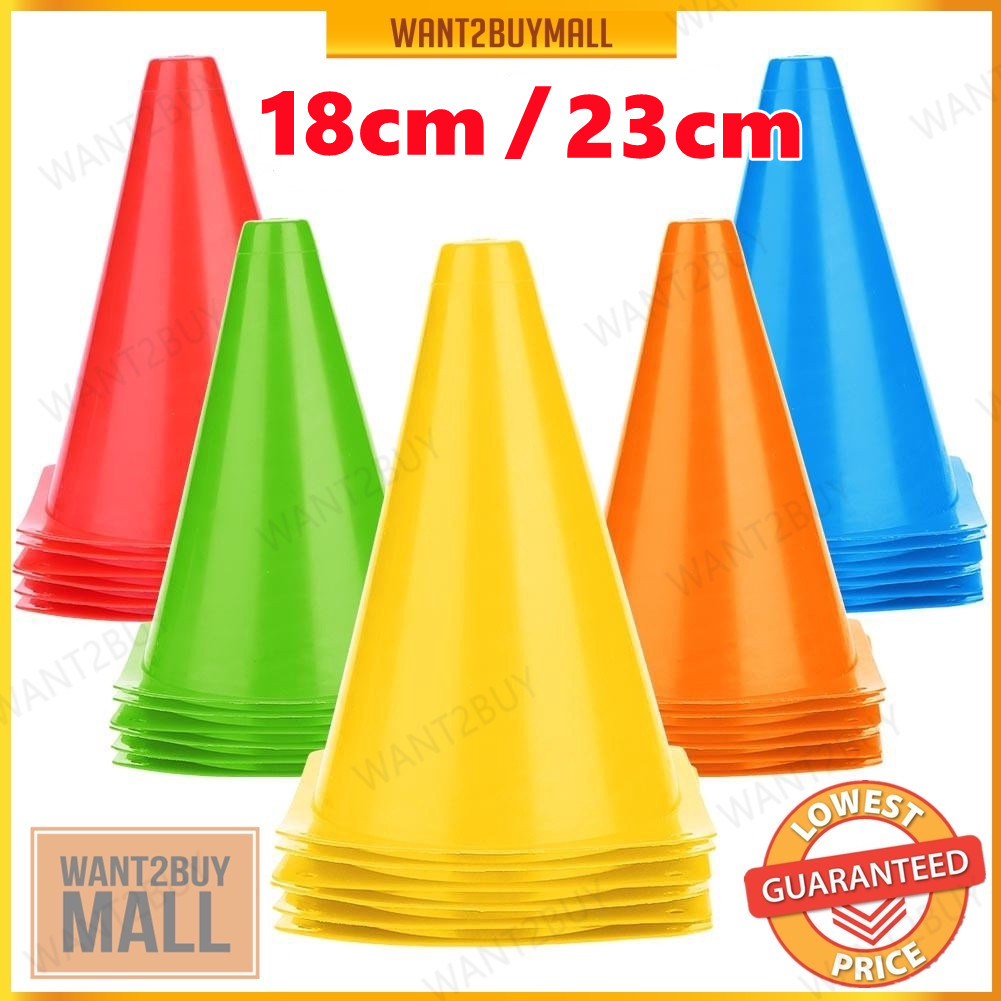 🇲🇾 🏆 18cm 23cm Skittle Soccer Football Basketball Sport Traffic Plastic Cone Training Field ...