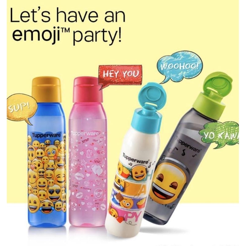 Tupperware Emoji Eco Bottle Set 500ML (4pcs) | Shopee Malaysia