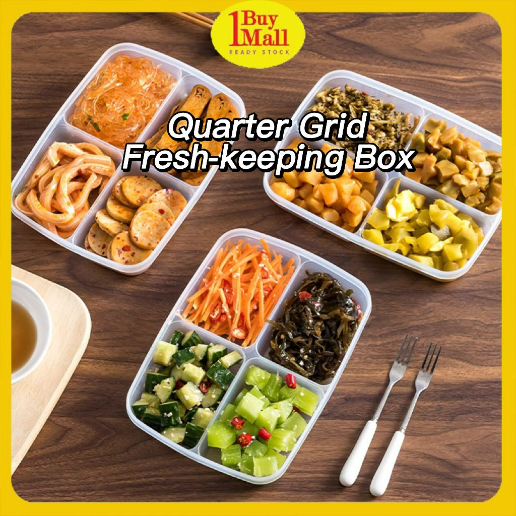 1pc 4-grid Frozen Meat Preservation Storage Box Food Keep Fresh ...