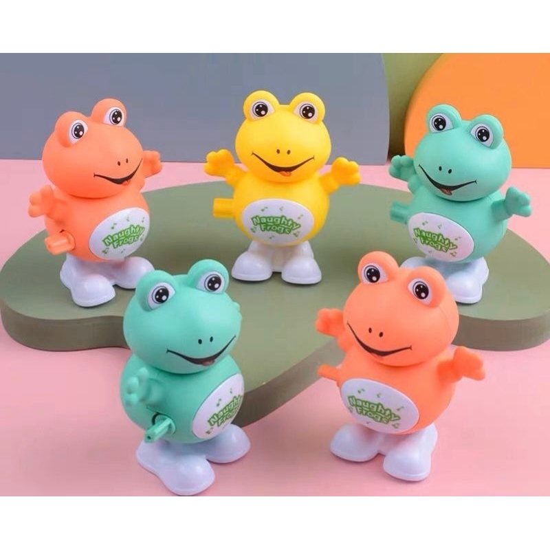 CUTE CARTOON CLOCKWORK ANIMAL FROG WIND UP WALKING N JUMPING FOR KIDS ...