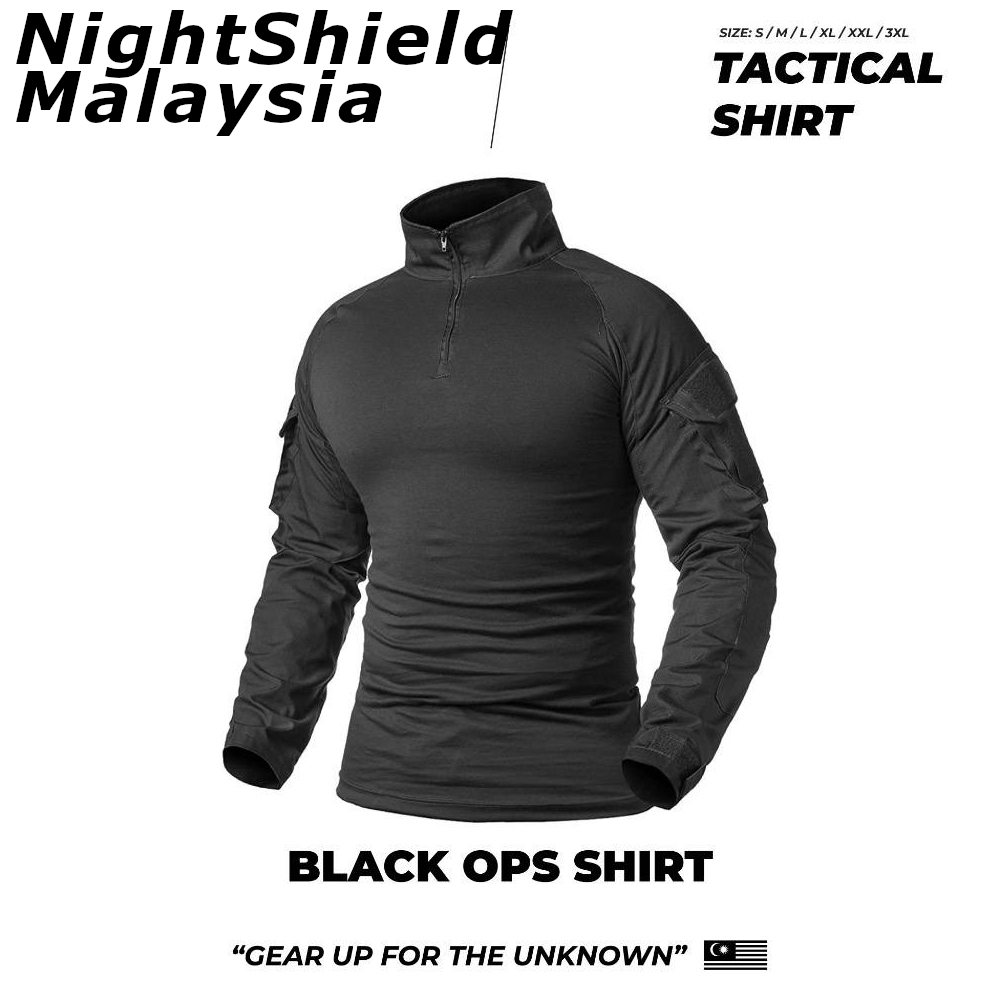 NSM Tactical Combat Shirt Black Ops Series Baju Operasi PDRM CID UTK ...