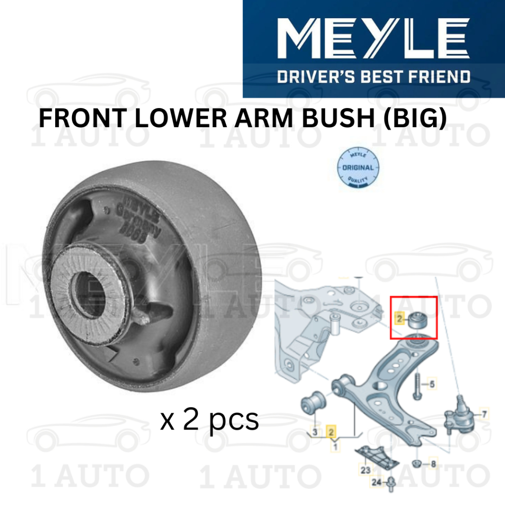 MEYLE GERMANY FRONT LOWER ARM BUSH VW PASSAT B8 2.0 BLUEMOTION AUDI A3 ...