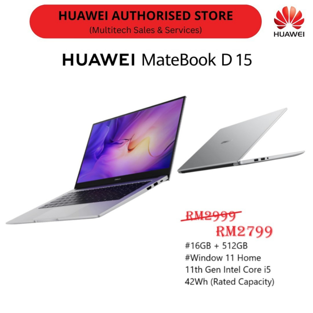 Huawei Matebook D15 Huawei Laptop 11th Gen Intel Core i5 16GB + 512GB ...