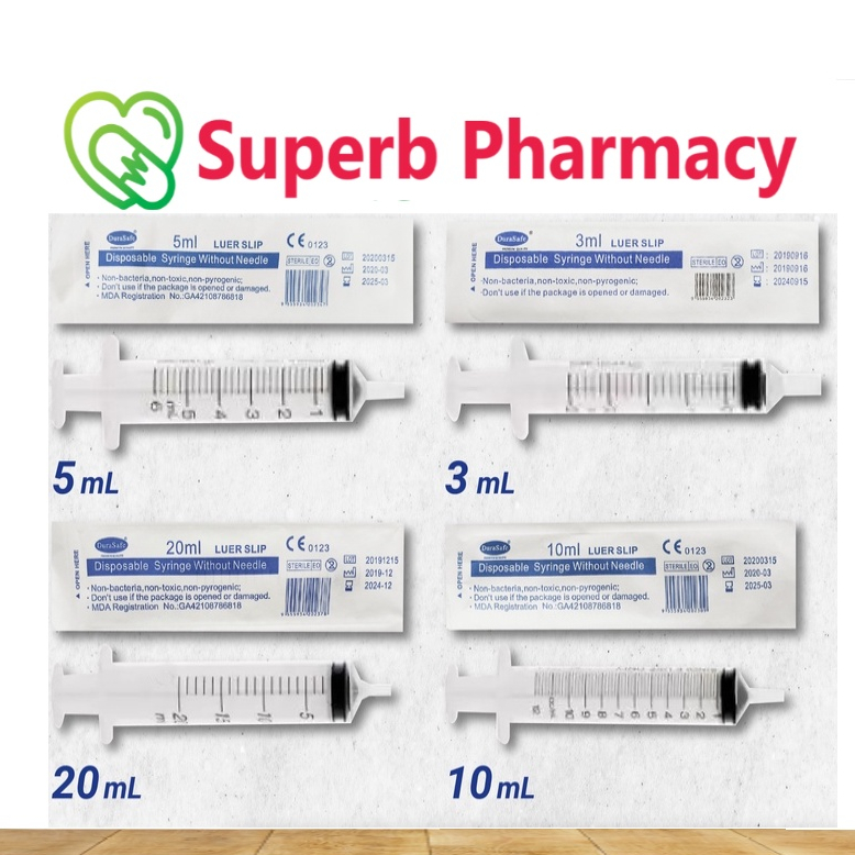 Durasafe Disposable Syringe Without Needle Luer Slip (3mL / 5mL / 10mL / 20mL 50mL) | Shopee ...