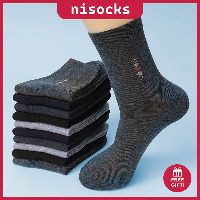 [READY STOCK] 1 Pair QUALITY Men's Breathable Cotton Crew Work Socks ...