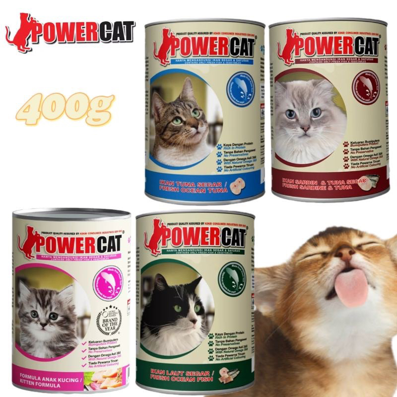 😻 POWERCAT Tin Ikan Laut Segar/Ikan Sardin & Tuna Segar/Ikan Tuna Segar ...