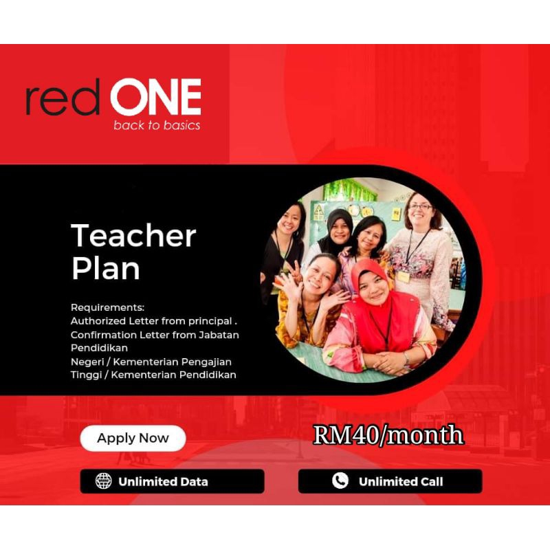 redONE Sim Teachers Plan UX40 (Online Exclusive) | Shopee Malaysia