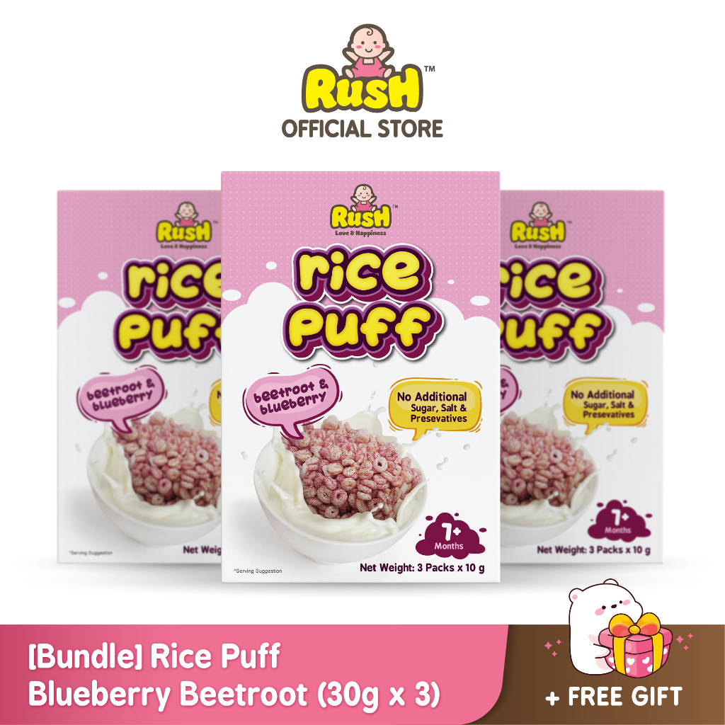 Rush Baby Rice Puff Blueberry Beetroot (3 box x 30g) | Shopee Malaysia