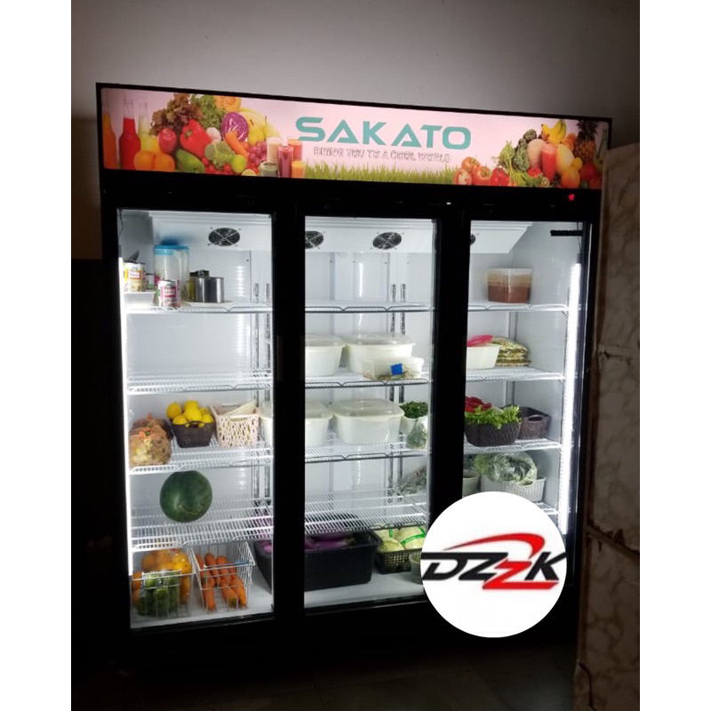 New 2026 -SAKATO 3 Doors Chiller 1500L Heated Glass Chiller 3 Doors New ...