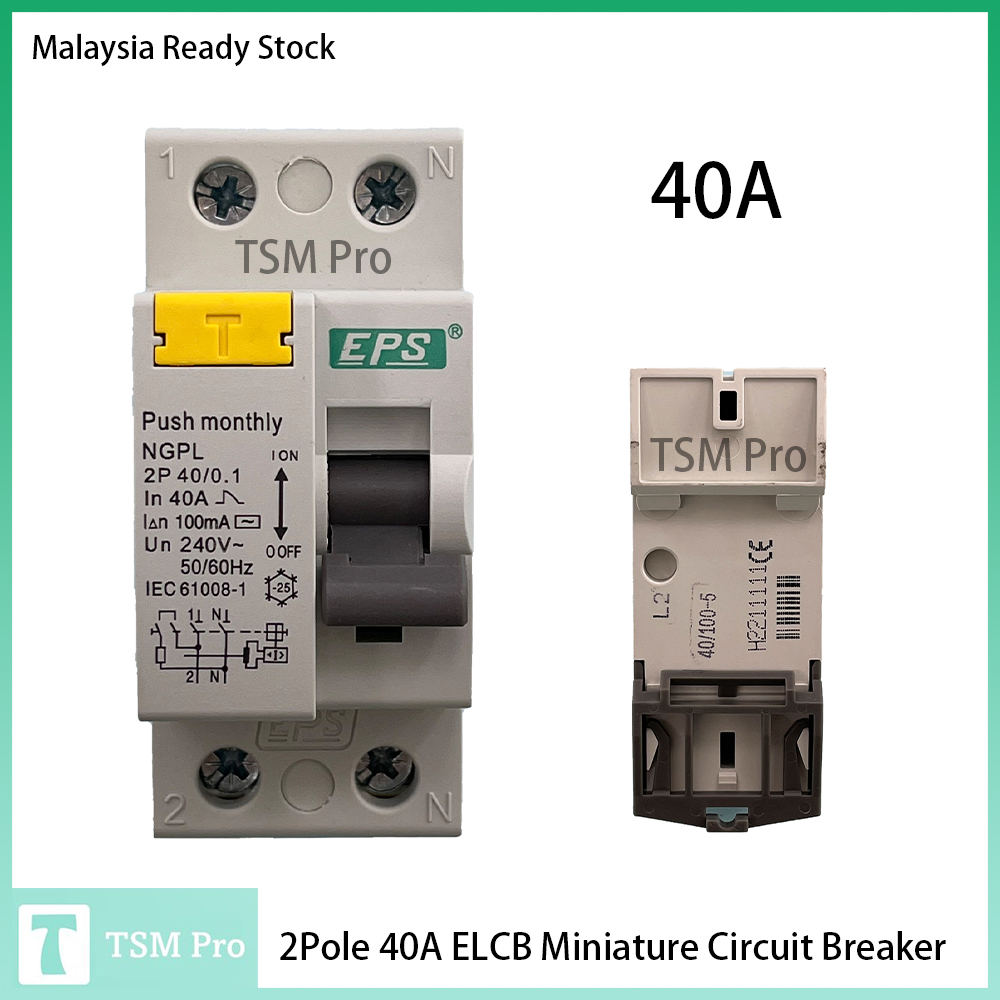 Main Switch 2Pole 40A / 63A 100mA ELCB Miniature Circuit Breaker with ...