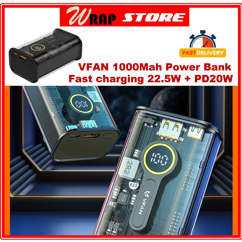 Vfan F11 Genuine Powerbank, fast charging 22.5W + PD20W 10000mAh ...