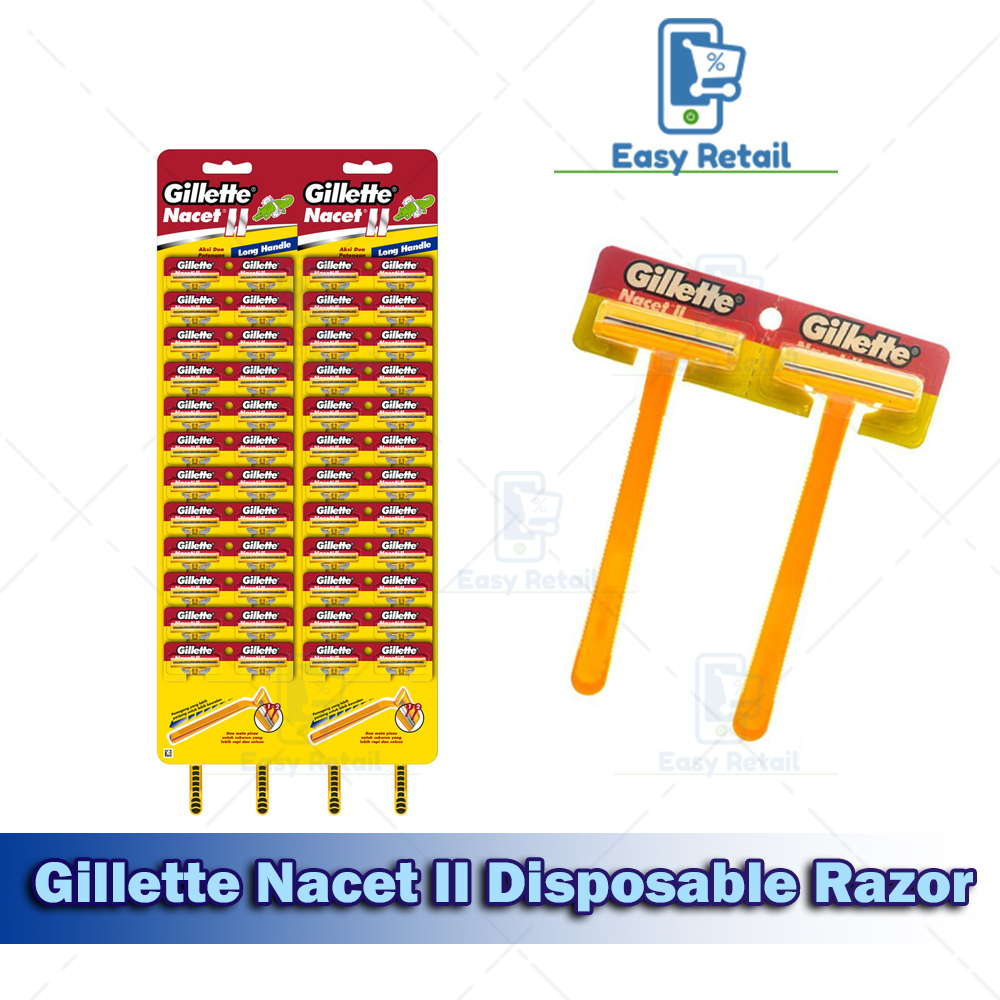 (ORIGNAL) Gillette Nacet II / Nacet 2 Disposable Razor 1 unit / Pisau ...