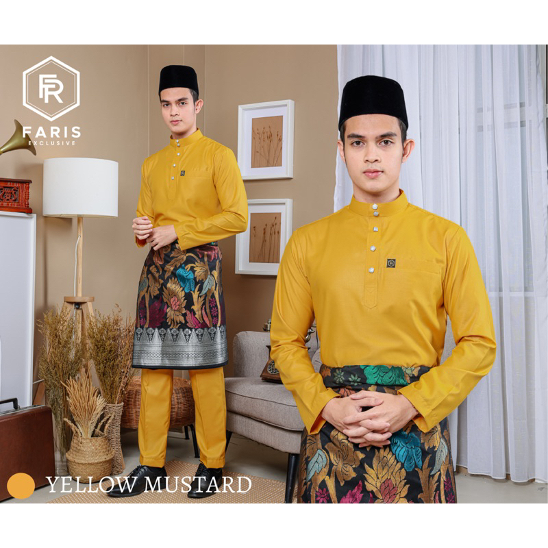 MUSTARD | Baju Melayu Putra by Faris exclusive 2023 | Shopee Malaysia