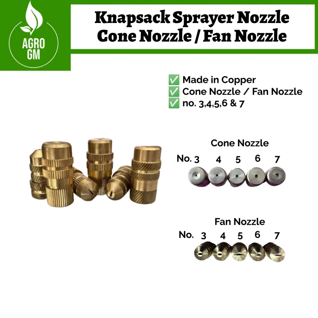 Knapsack Sprayer Copper Nozzle / Kepala Pump Racun Bulat Kipas | Shopee ...