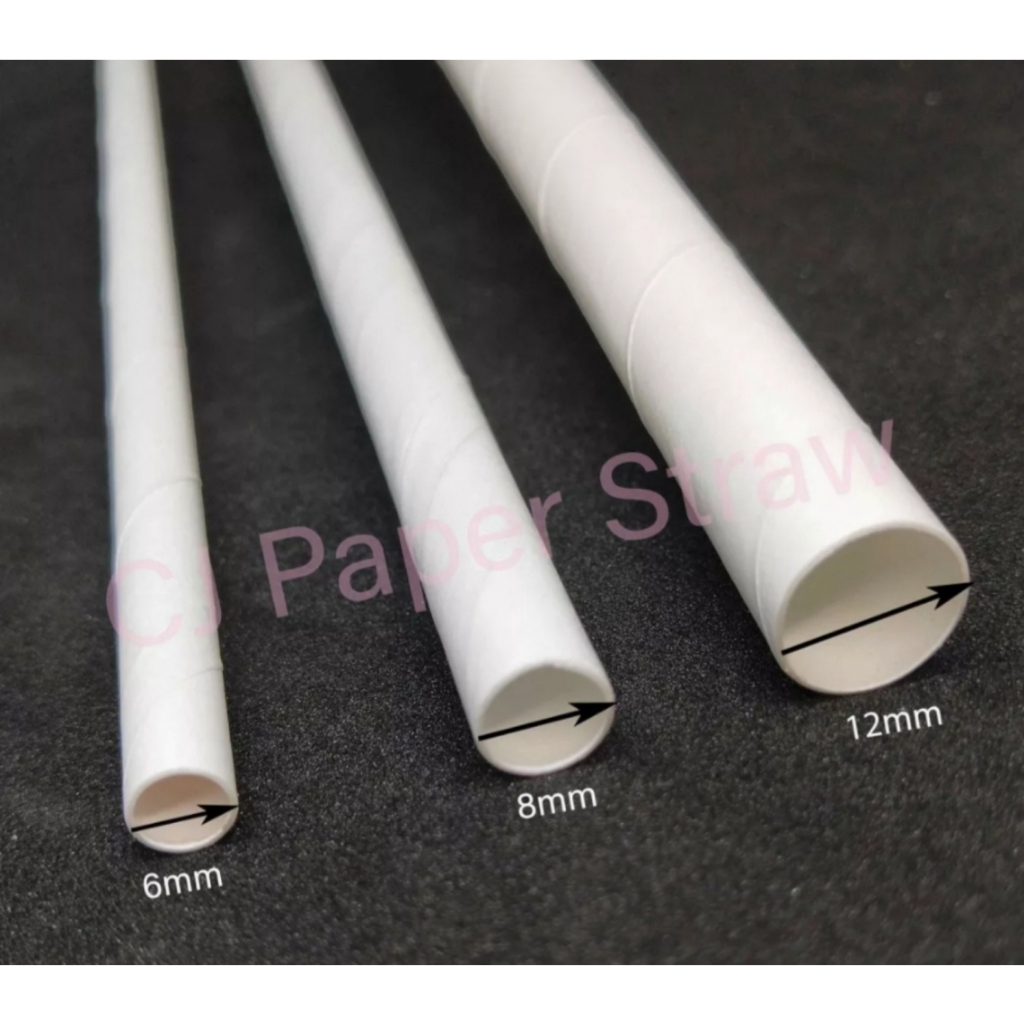 ( 100pcs ) Eco White Paper Straw Biodegrable Paper Straws / Penyedut ...