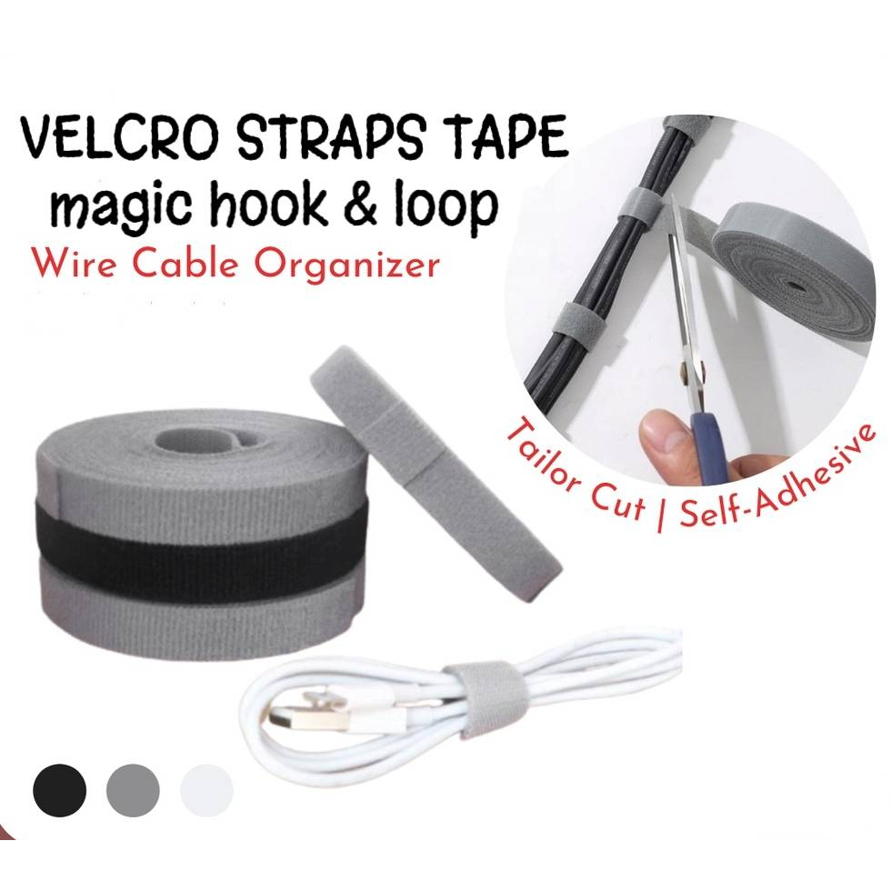 10MM Wire Organizer Velcro Cable Ties, Velcro Straps Tape, Adhesive ...
