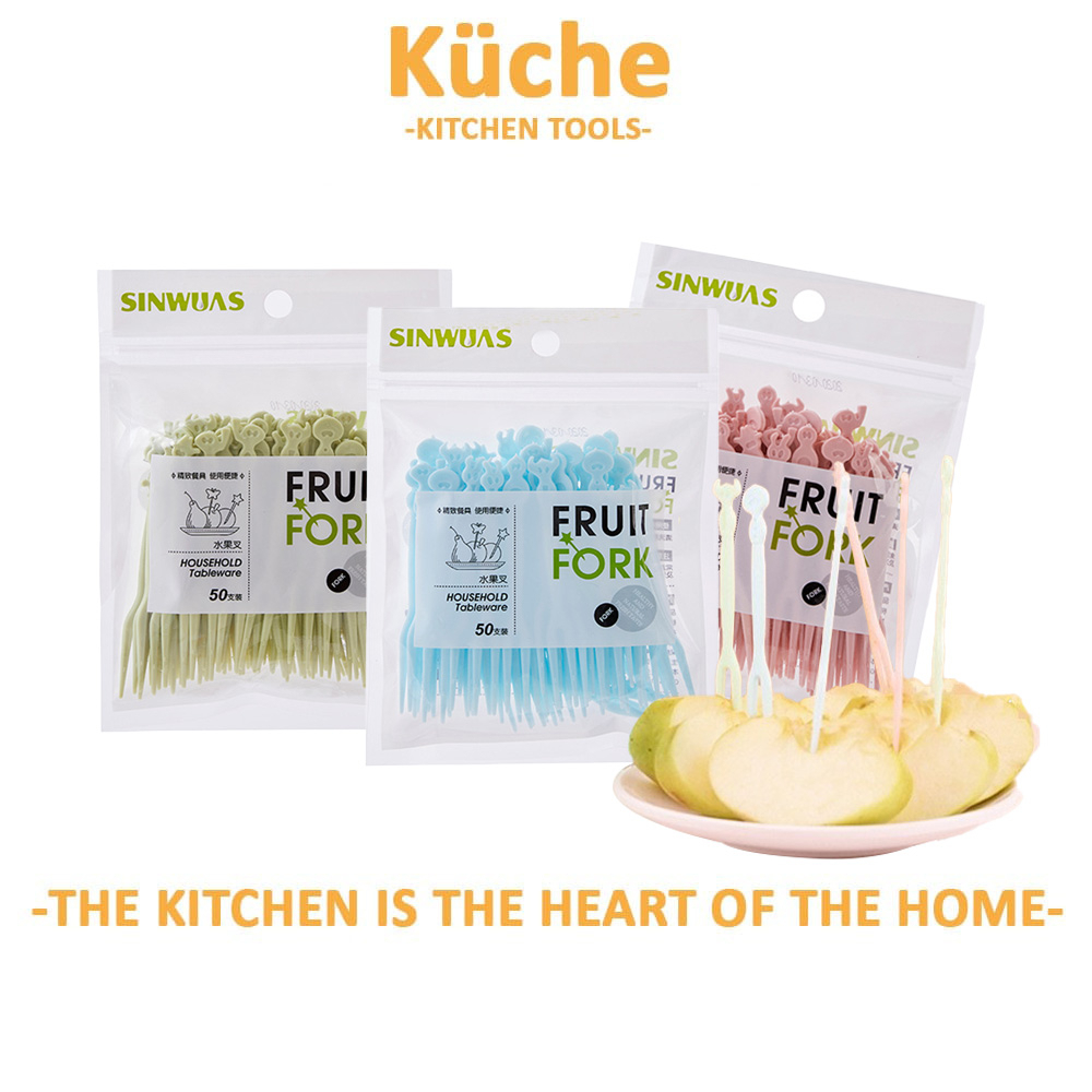 KUCHE Disposable Plastic Fruit Fork Cake Dessert Mini Fork Kitchen ...