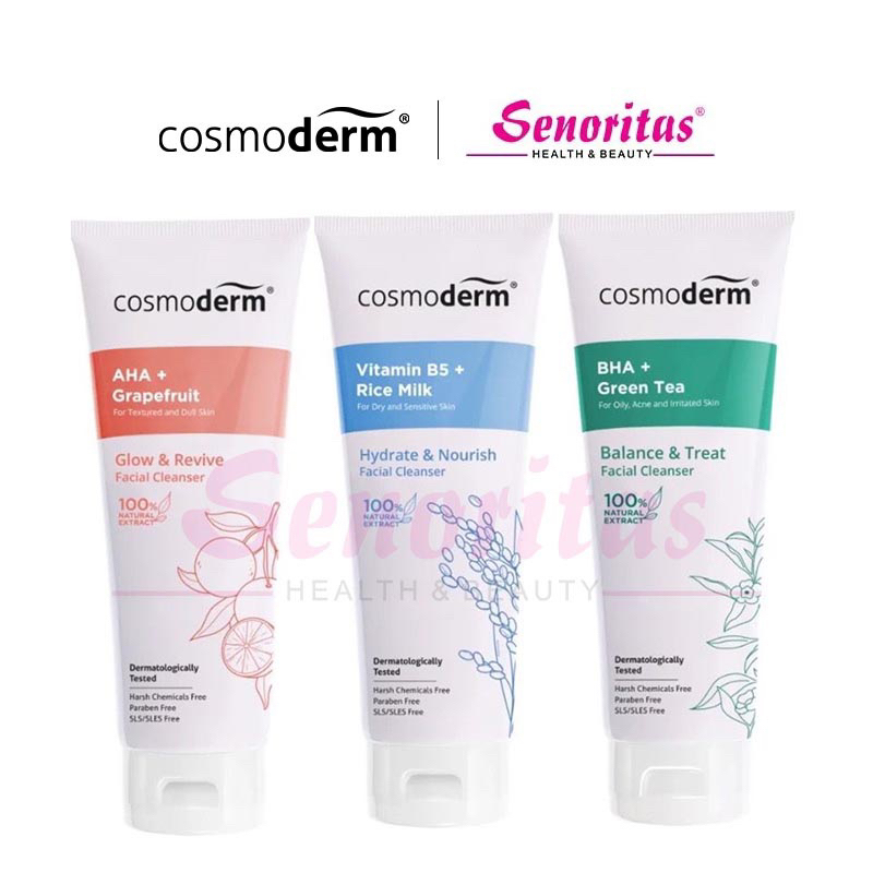 Cosmoderm Natural Glow And Revive/Natural Balance and Treat/Hydrate and ...