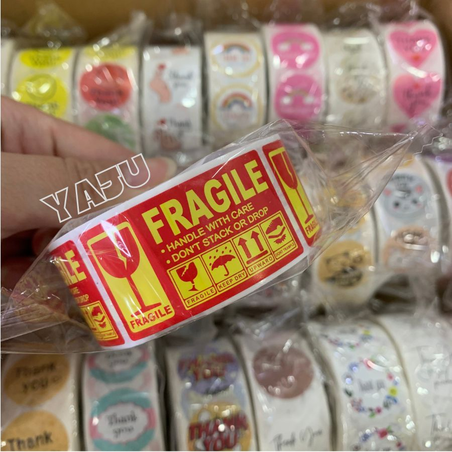 【YAJU!】Thank You & Handmake Sticker 25MM Label Seal Love Terima Kasih ...