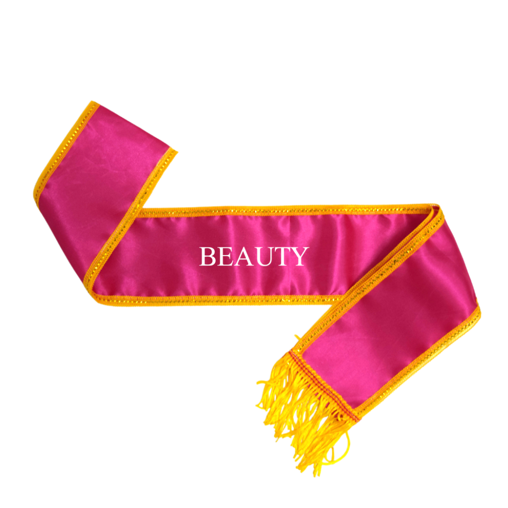 Kain Selempang Custom Sash Gold Trim Custom Selempang Add on Wording Or ...