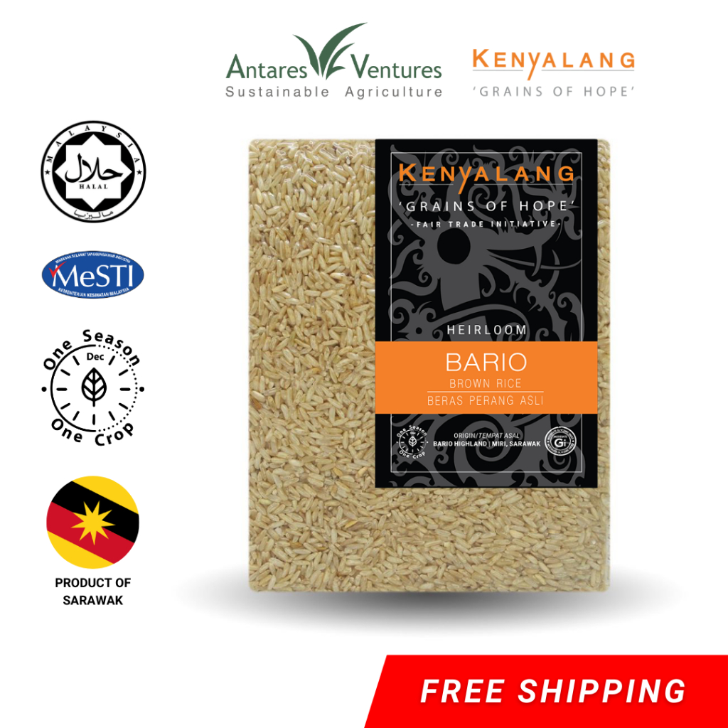 Kenyalang Heirloom Bario Brown Rice 1kg | Shopee Malaysia