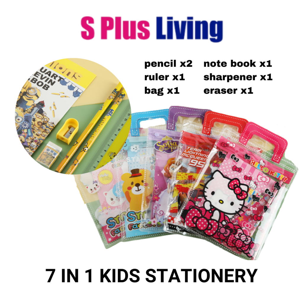 S Plus 7 in 1 Stationary Set Kids Stationery Pencil Hadiah Birthday Gift Hari Jadi Doorgift Kids ...