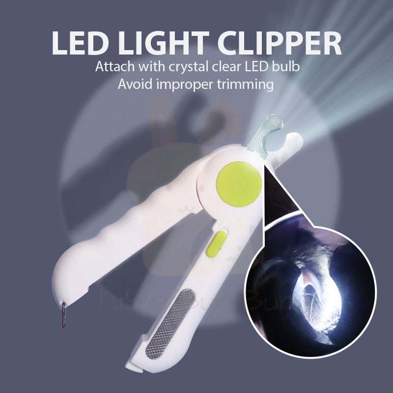 Pet LED Light Nail Clipper -trimmer file cutter grooming stainless ...