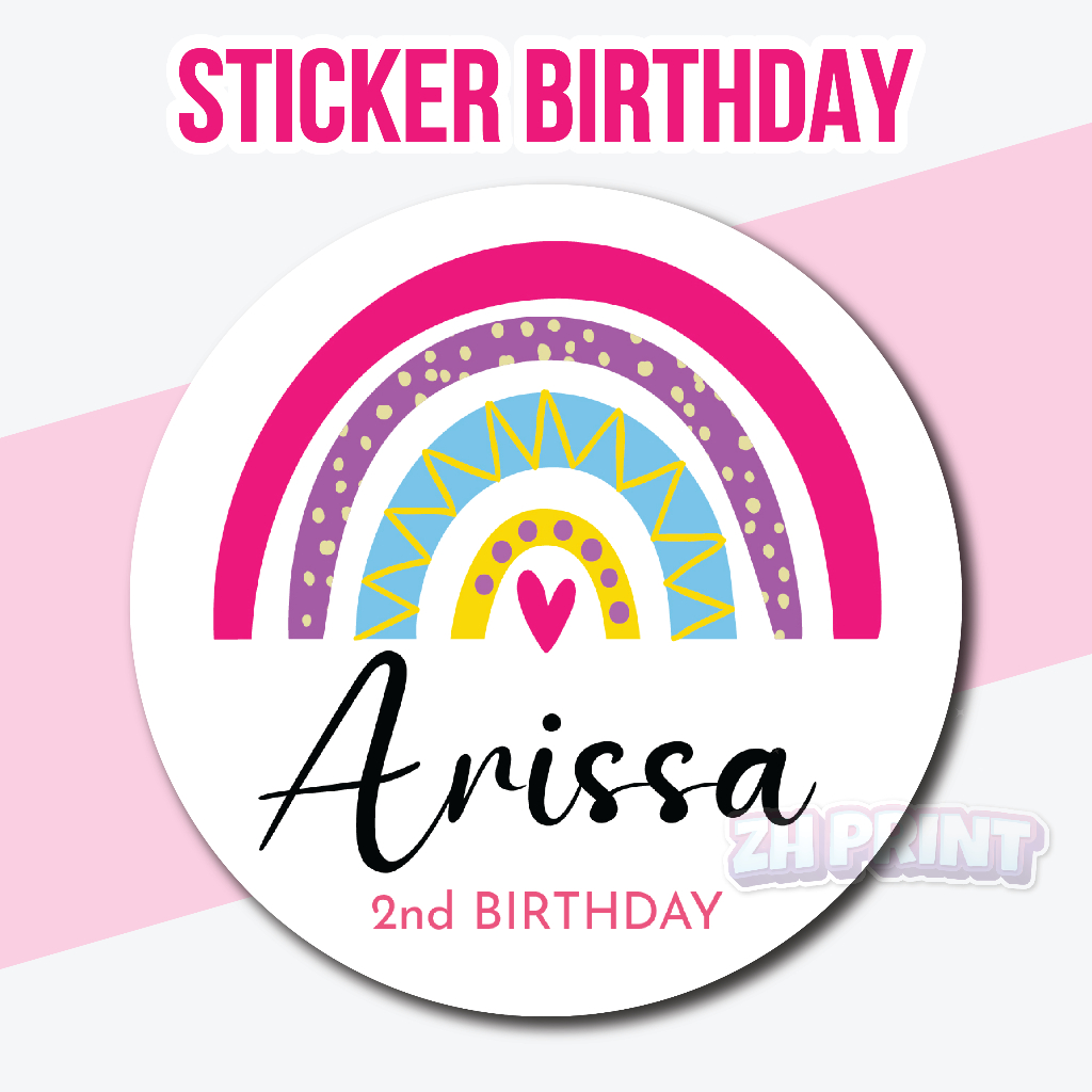 50pcs/100pcs Sticker Birthday For Goodies happy birthday hari jadi ...