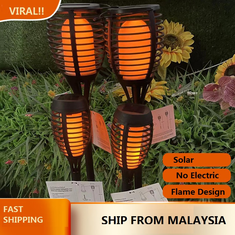 Solar Flame Lampu Pelita Raya Viral Lamp Fire Light Flickering | Shopee ...