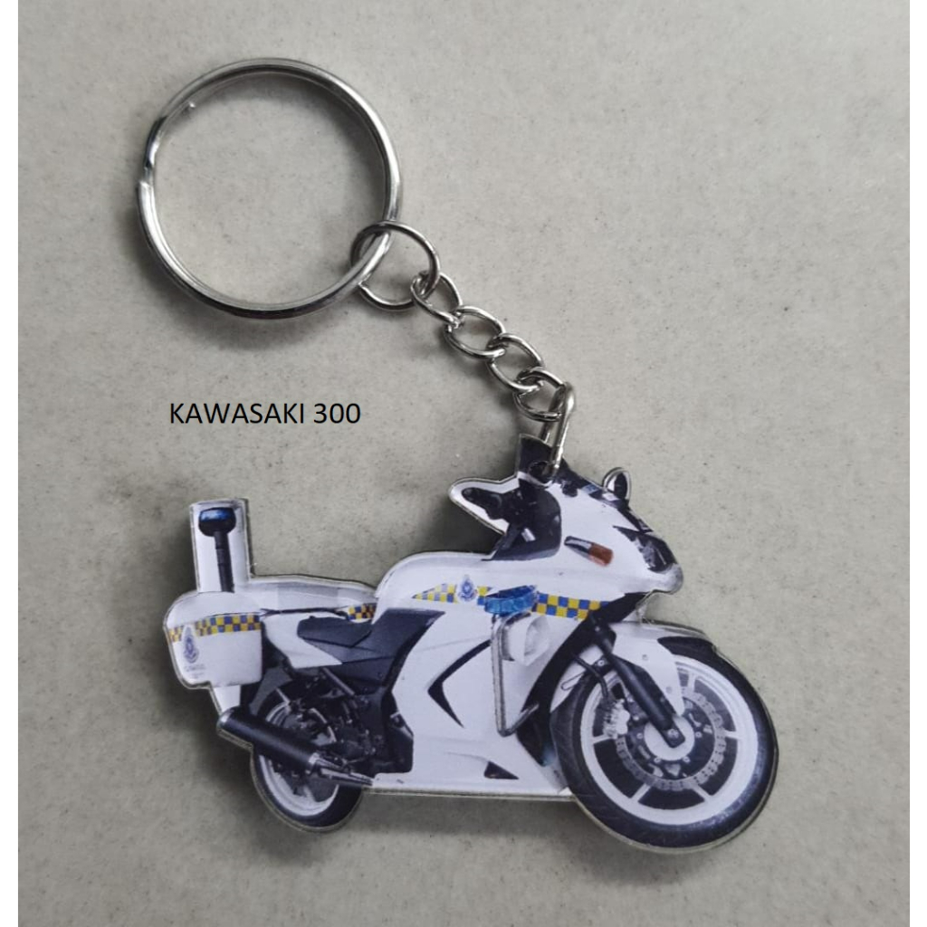 Kawasaki 300 bike superbike pdrm polis police keychain kawasaki300 ...