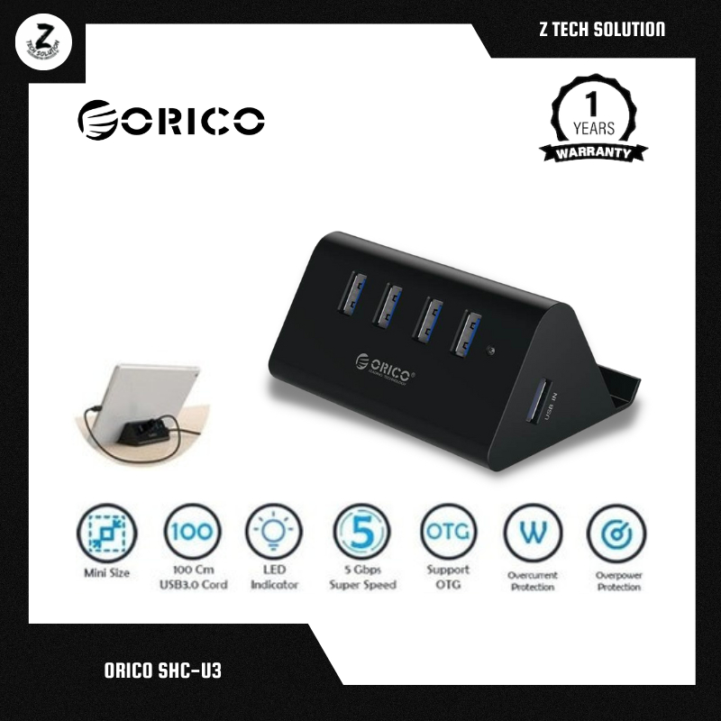 Orico SHC-U3 4 Port USB3.0 Hub with Phone & Tablet Stand | Shopee Malaysia