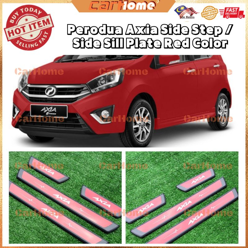 Steel Plate/Door Side Step for Perodua Axia Red Frame without Led ...