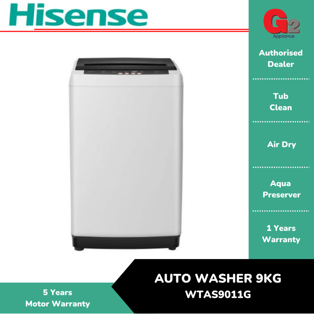 HISENSE WASHING MACHINE FULLY AUTOMATIC 9.0KG WTAS9011G | Shopee Malaysia