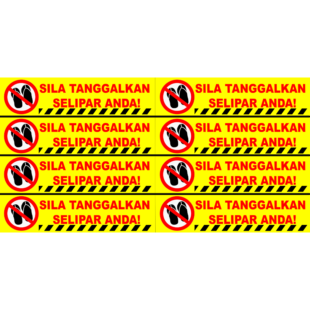 Sticker Sila Tanggalkan Kasut Selipar Anda Waterproof Floor Sticker ...
