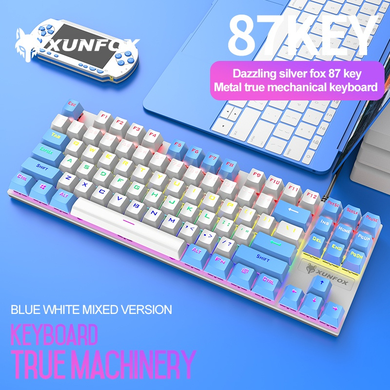 XUNFOX K80 /K10 Gaming Mechanical * Keyboard USB Luminous Color Wired ...