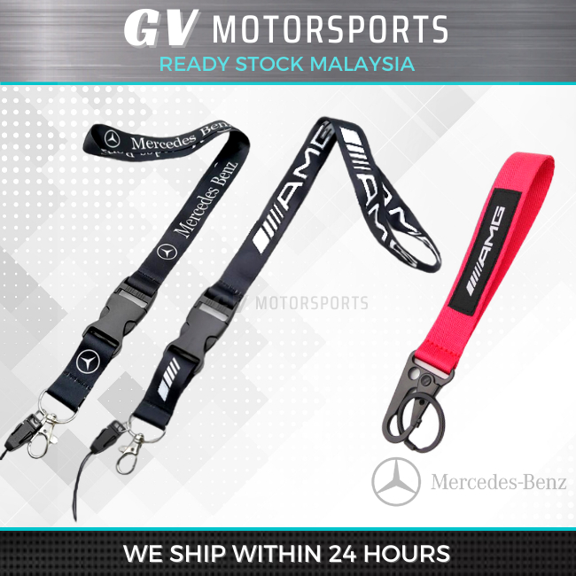 READY STOCK Mercedes Benz AMG Lanyard Key Chain Embroidery Keychain Car ...