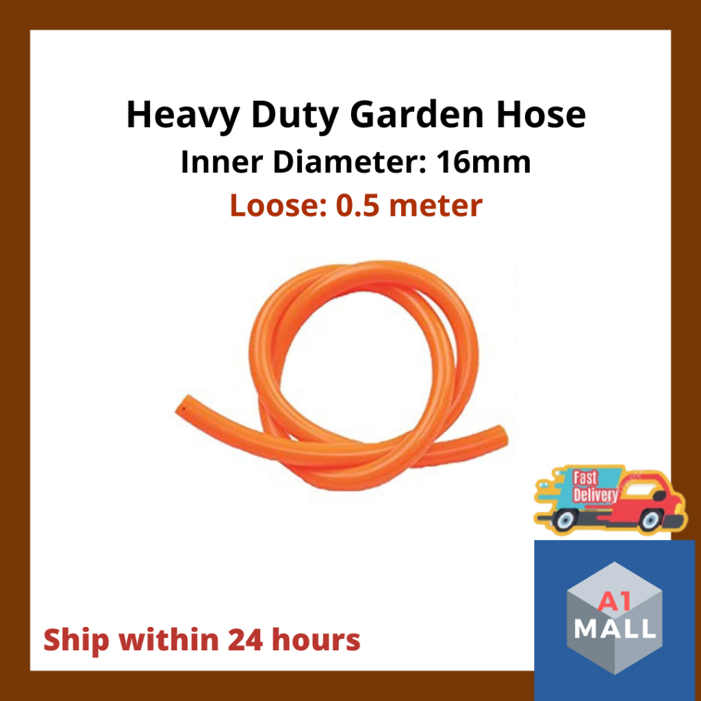 [Ready Stock] Heavy Duty Garden Hose/Water Hose Orange (0.5 meter) 16mm ...