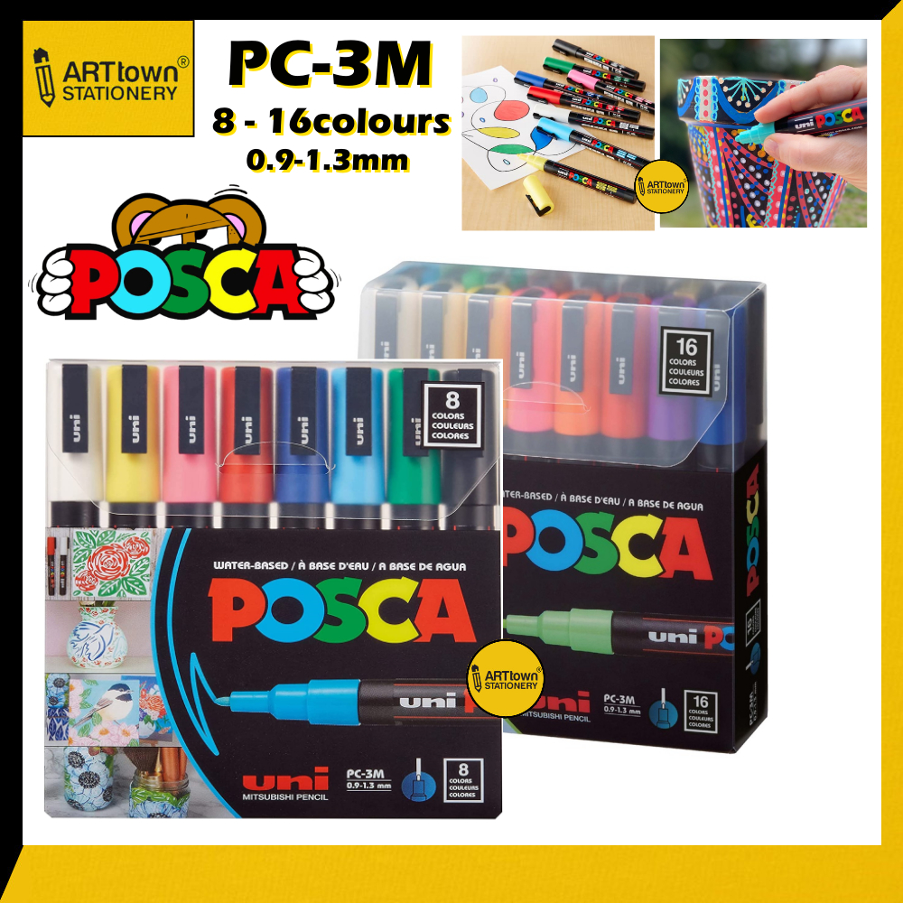 Uni POSCA Water Based Paint Marker Set - Art Painting For All Surface ...