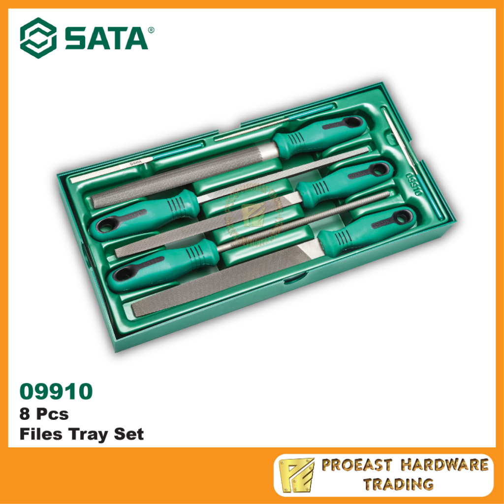 SATA [ 09910 ] 8 Pcs Files Tray Set/Flat File/Half Round File/Round ...