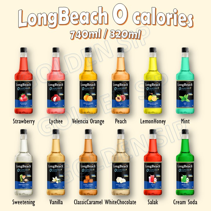 Long Beach Syrup Zero Calories Syrup Halal Certified 740ml Vanilla ...