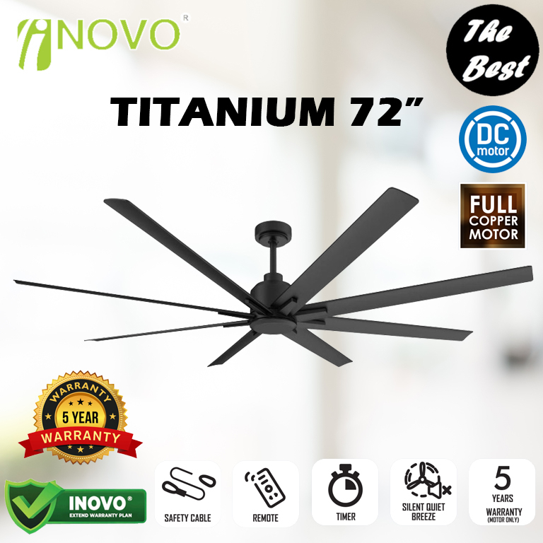 INOVO TITANIUM 72 62 Inches NON-LED / LED 8 Blades DC Motor 8 + 8 F/R ...