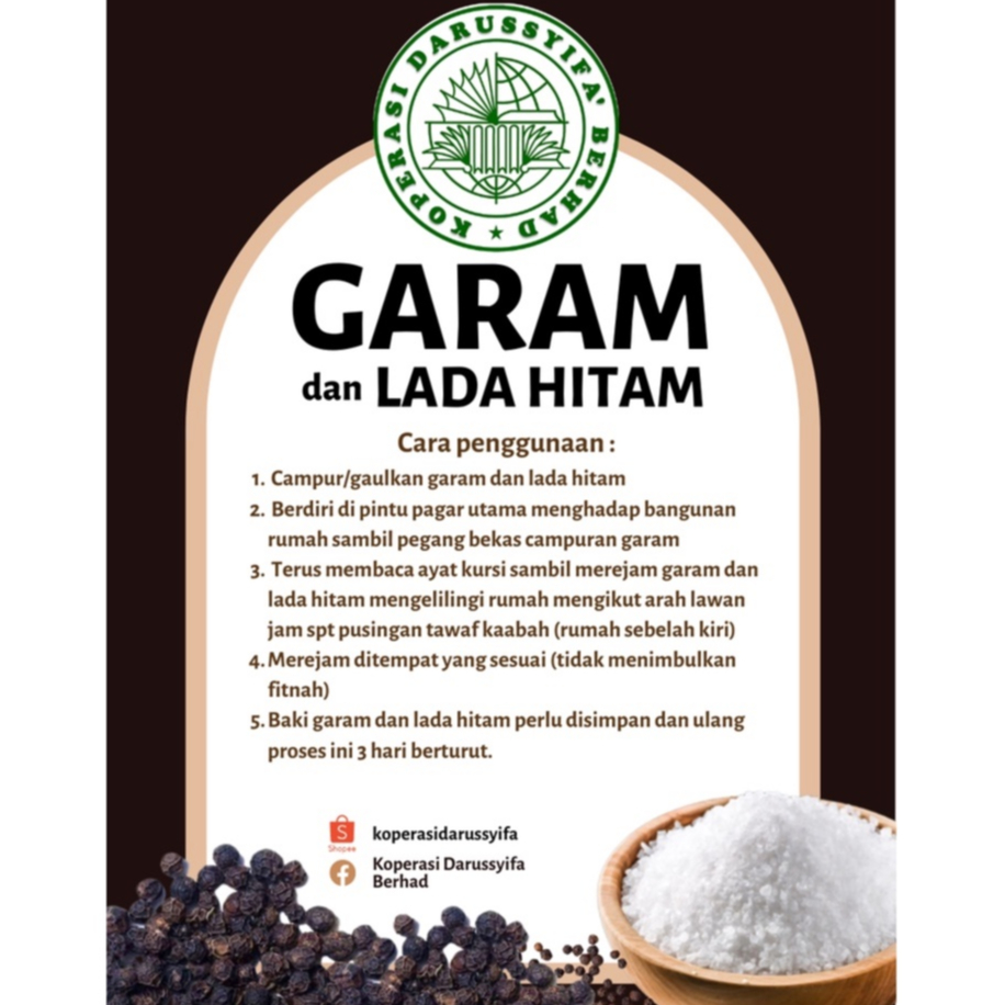 GARAM DENGAN LADA HITAM UNTUK PAGAR RUMAH | Shopee Malaysia