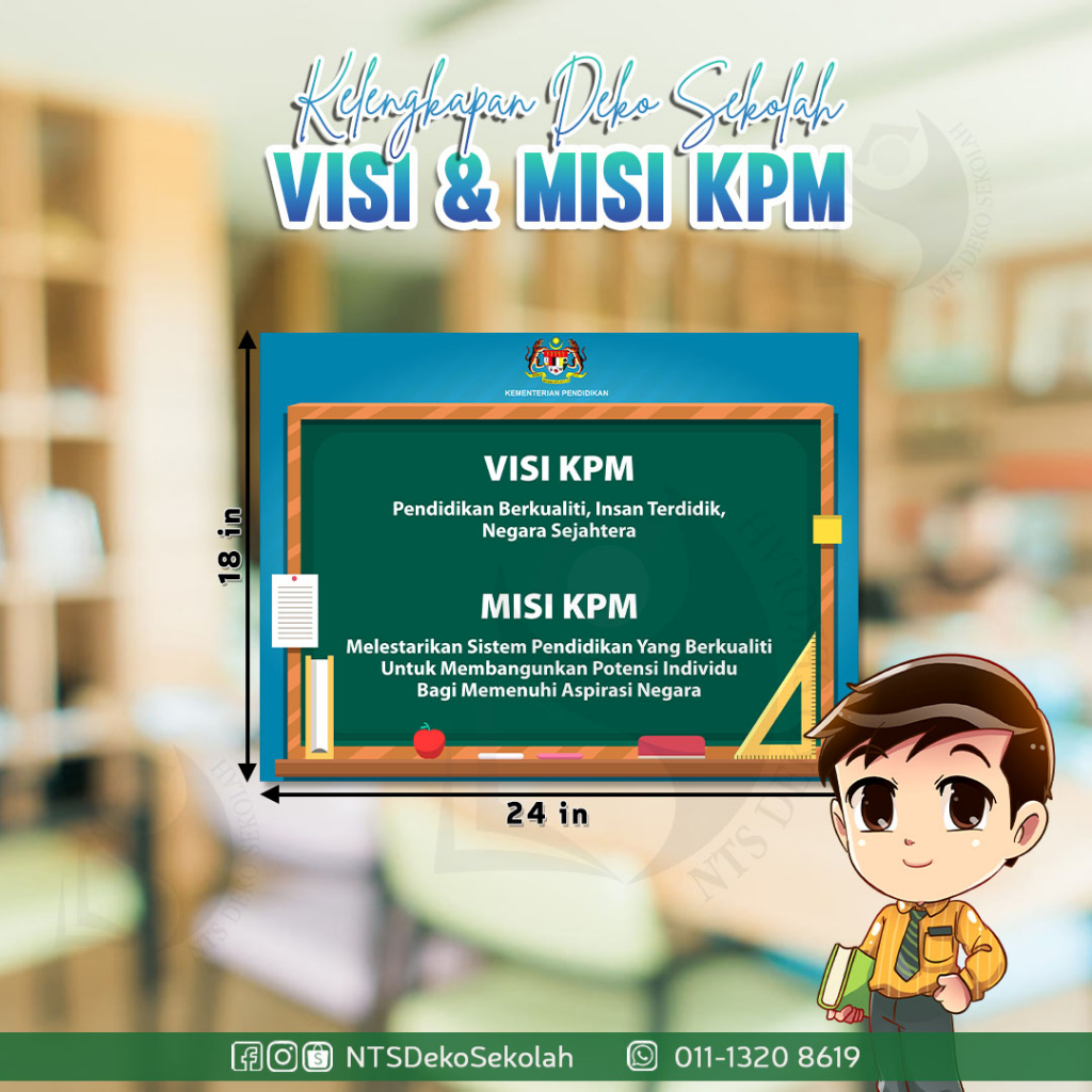 (1 DAY SHIP) BANNER MISI VISI SEKOLAH / KPM / KECERIAAN KELAS | Shopee ...